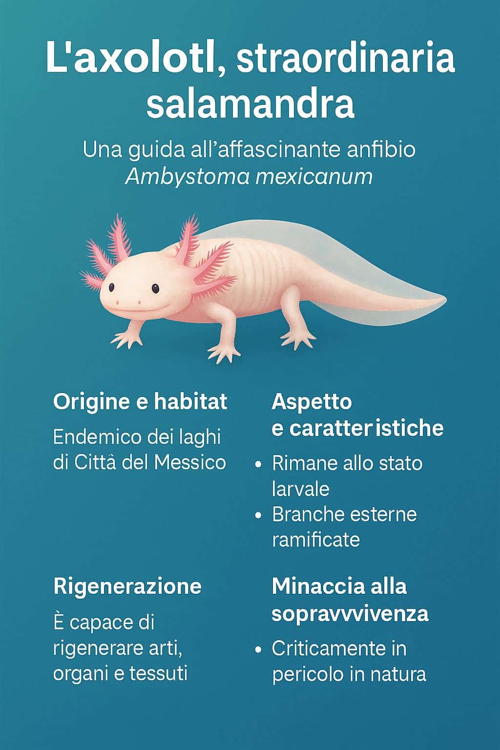 Ecco lo strano Axolotl o assolotto, la salamandra messicana