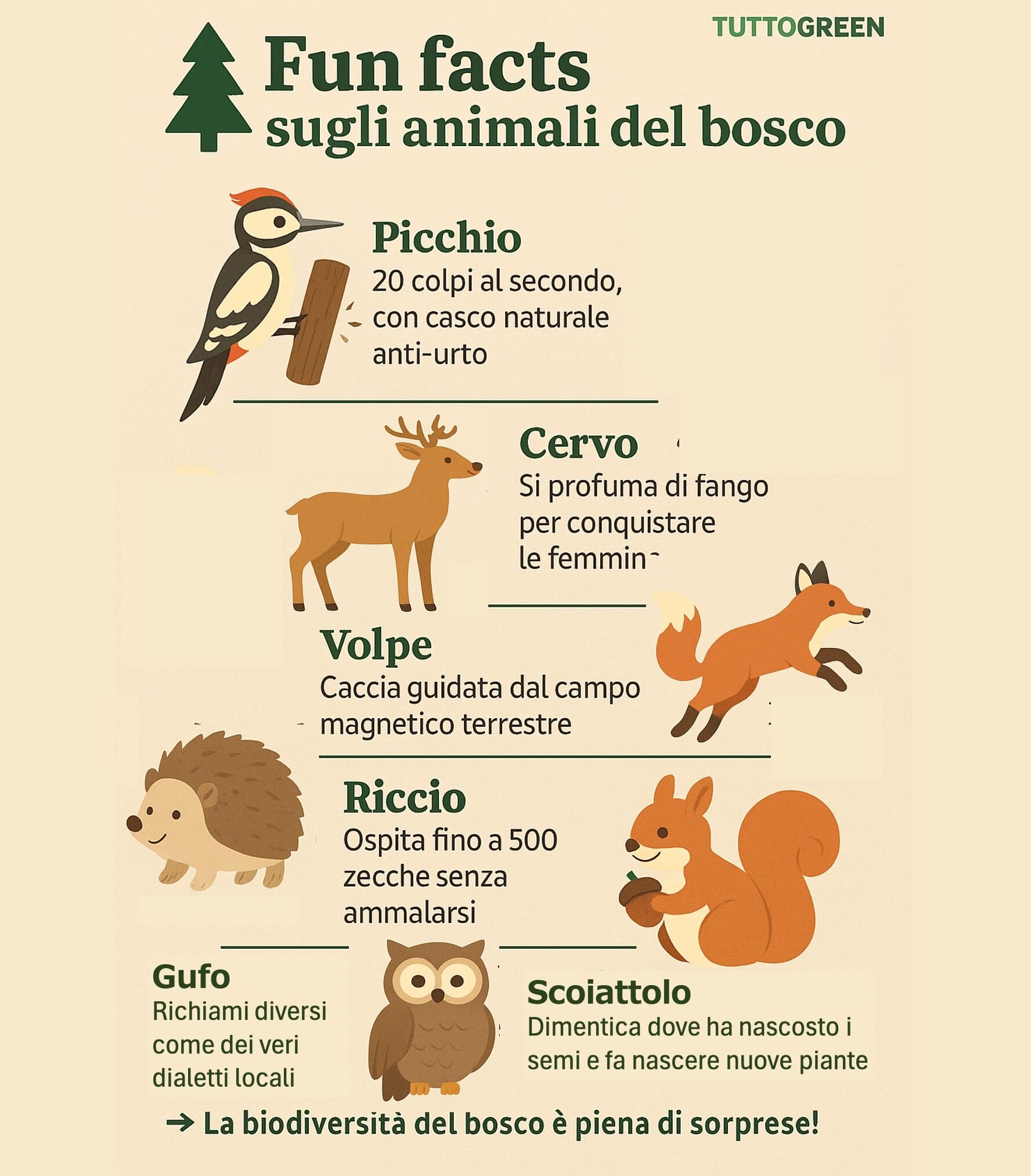 Fun facts sugli animali del bosco che (forse) non conosci