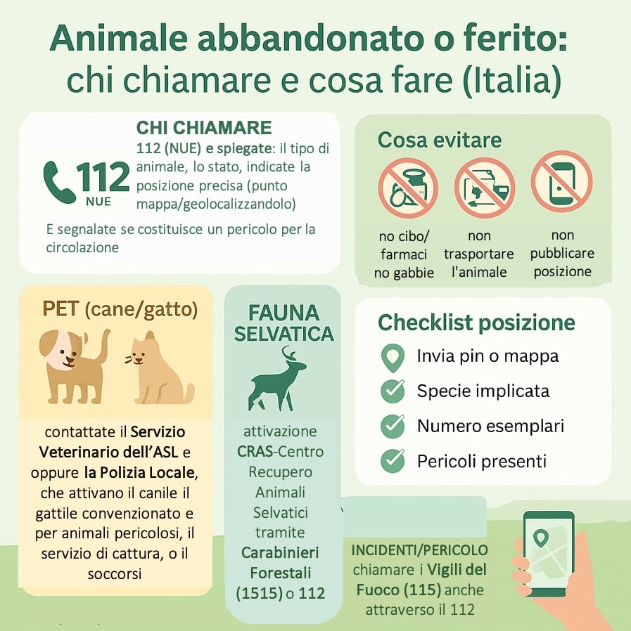 Animale abbandonato o ferito: numeri utili, chi chiamare e cosa fare ...