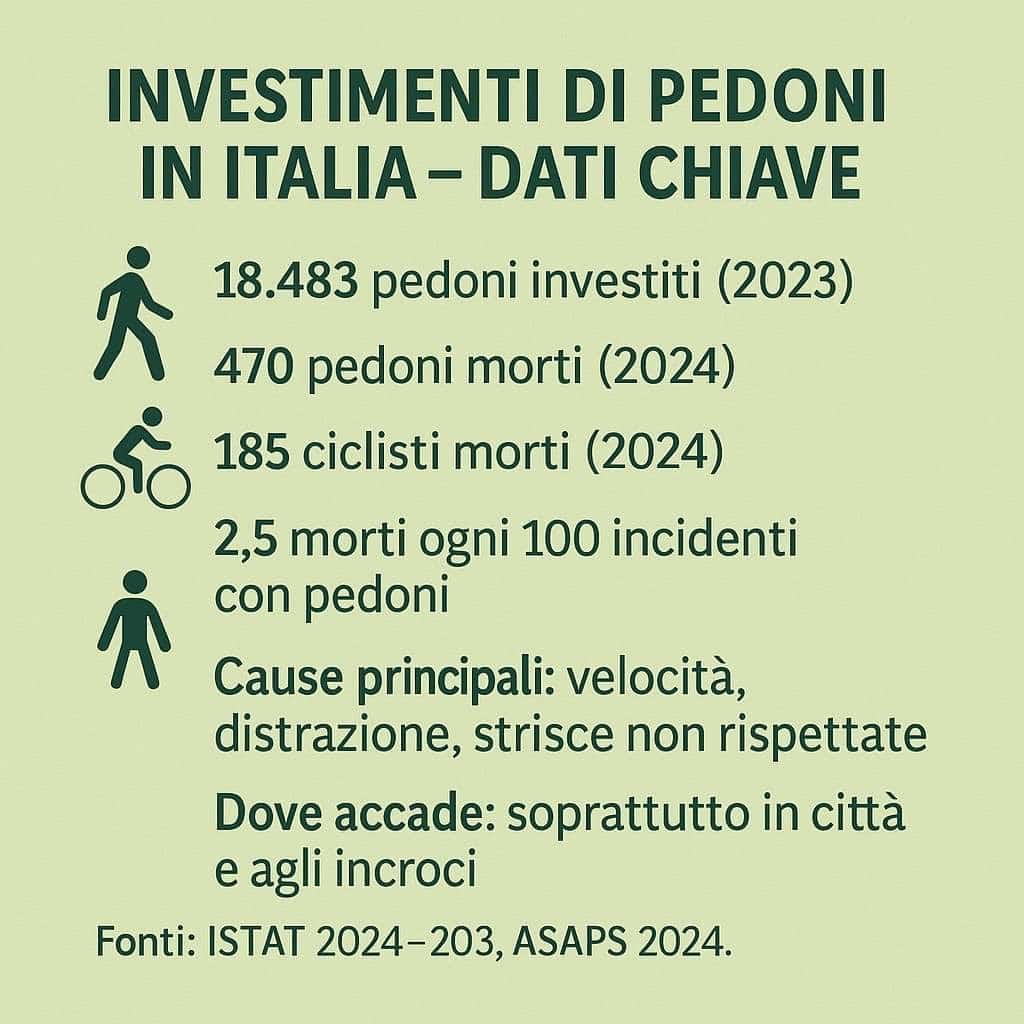 Investimenti dei pedoni in Italia: perché aumentano e cosa fare