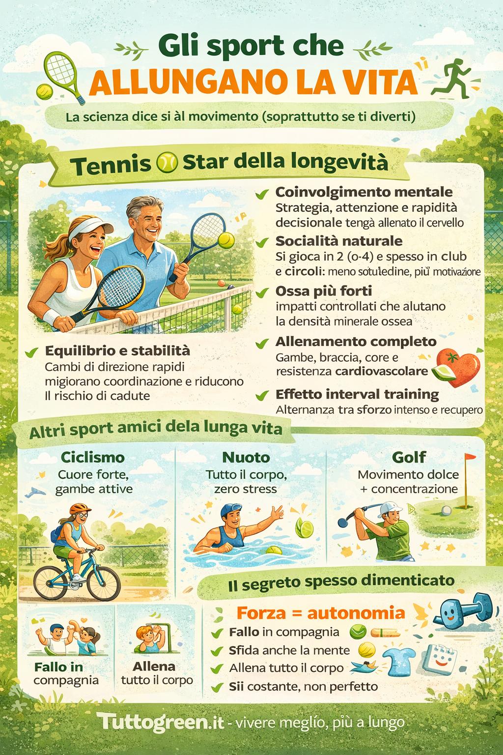 Gli sport che allungano la vita: cosa dice la scienza sulla longevità