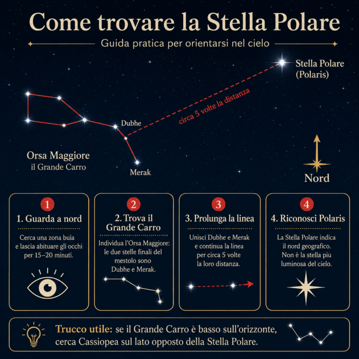 Come trovare la Stella Polare: guida facile per orientarsi con le stelle