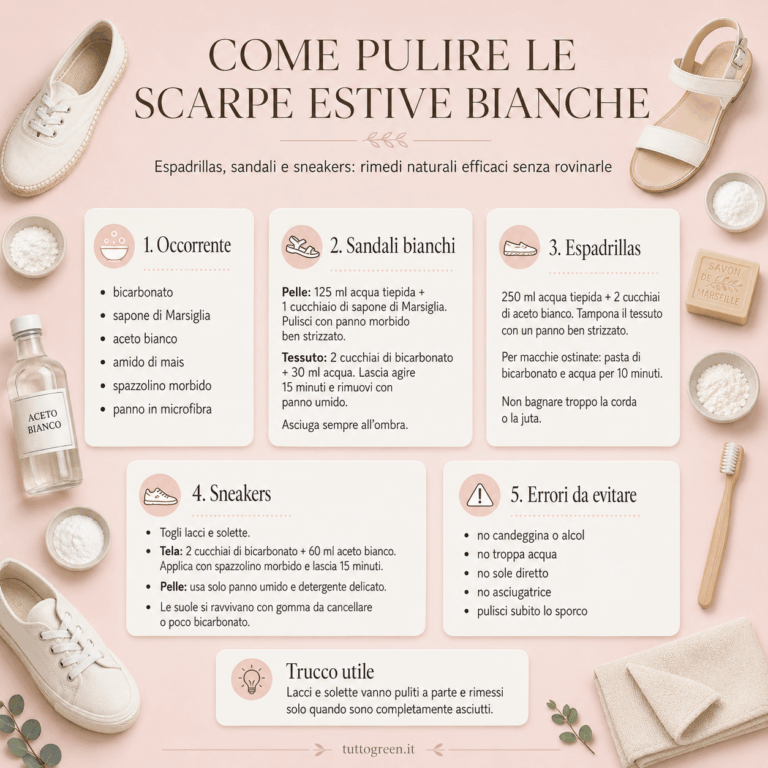 Come pulire le scarpe estive bianche in modo naturale
