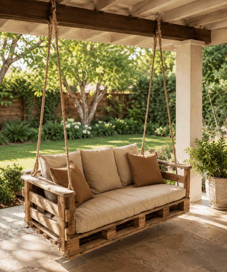 Dondolo con pallet fai da te: idea di riciclo creativo per il giardino