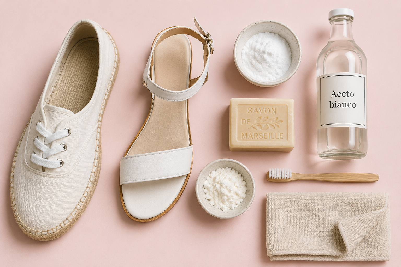 Come pulire le scarpe estive bianche in modo naturale